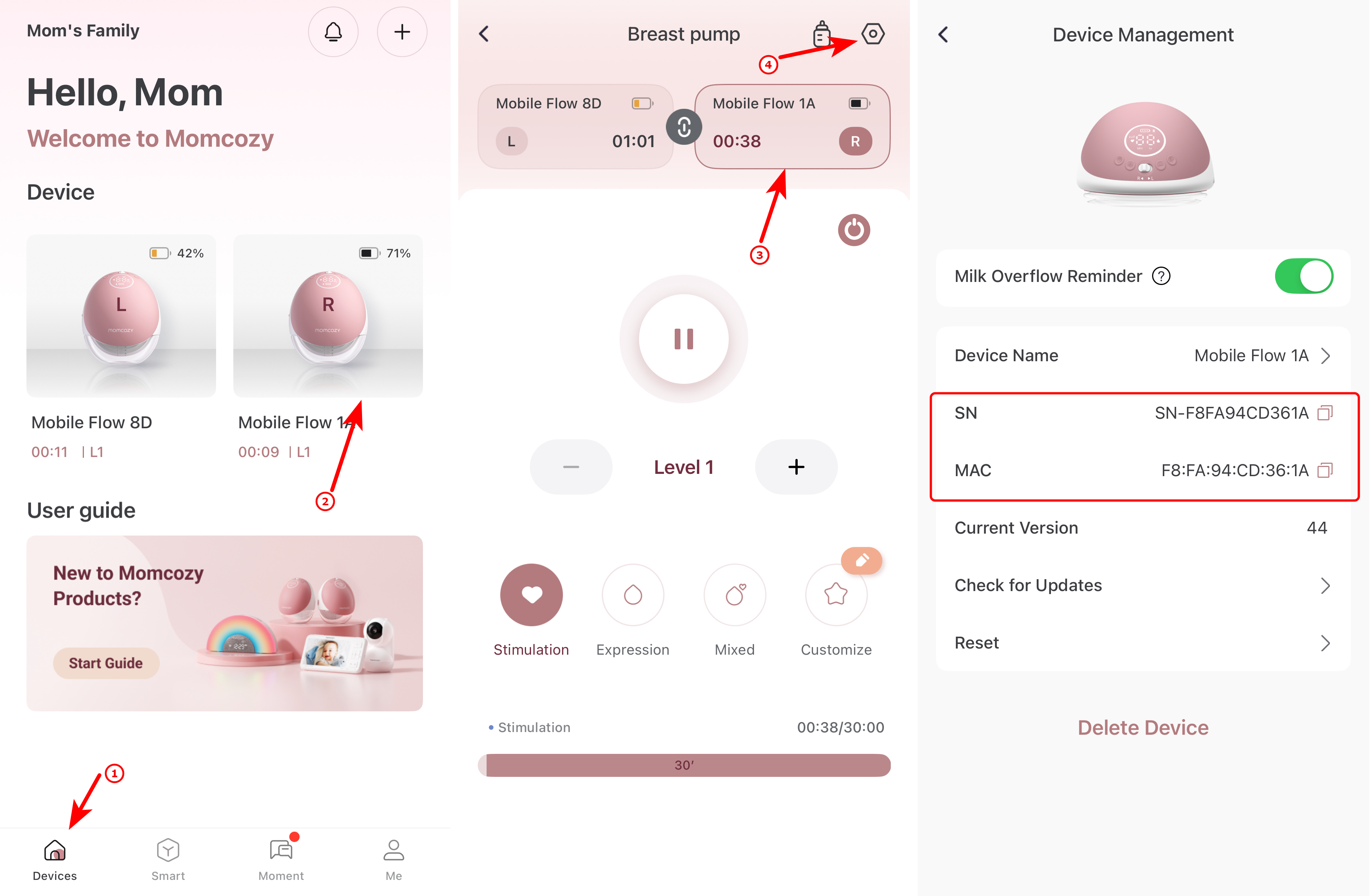 How to locate the Pump's Serial Number (SN) and MAC Address – Momcozy