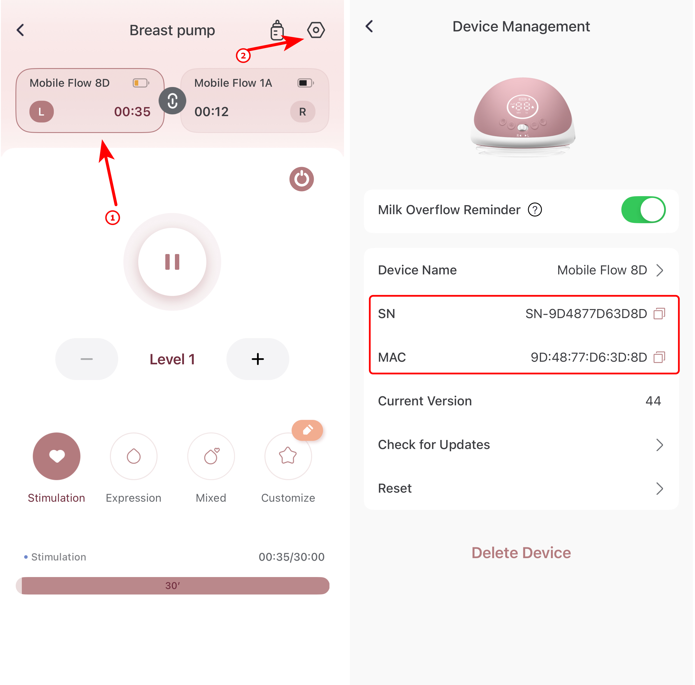 How to locate the Pump's Serial Number (SN) and MAC Address – Momcozy